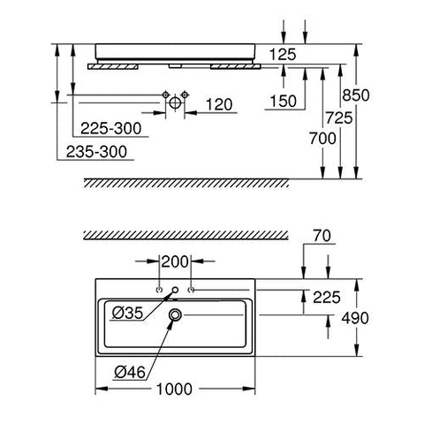 GROHE Cube Ceramic Rectangular Counter Top Vanity Basin – Grohe Online