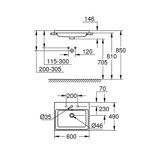 GROHE Cube Ceramic Drop-In Vanity Basin – Grohe Online