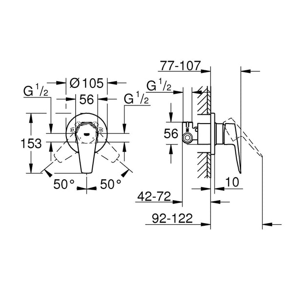 GROHE BauEdge Single-Lever Shower Mixer – Grohe Online