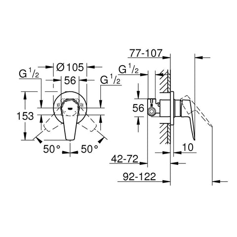 GROHE BauEdge Single-Lever Shower Mixer – Grohe Online